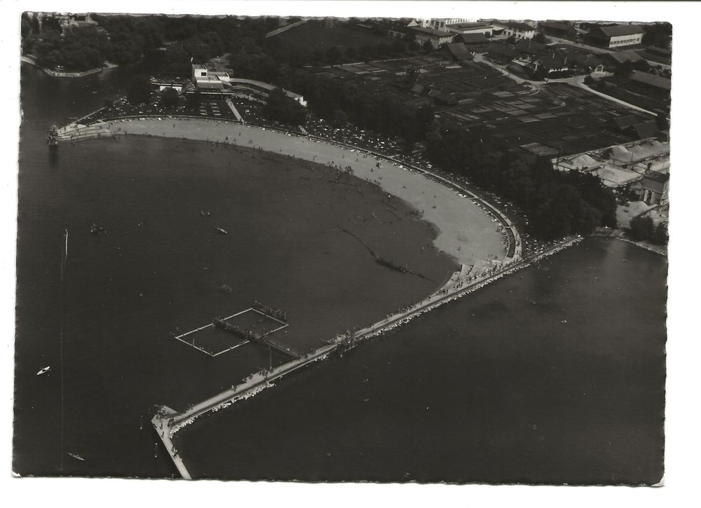 Biel - Strandbad Bienne - Plage de Bienne Flugaufnahme 1950 (Gebraucht ...