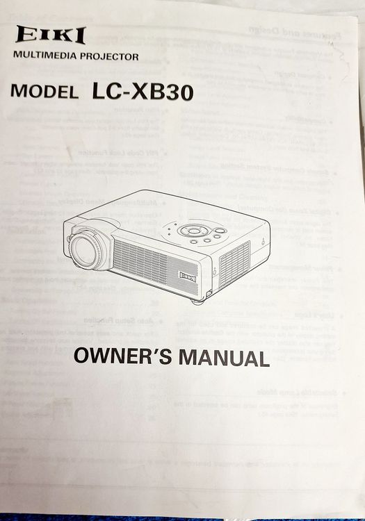 EIKI Model LC-XB30 Beamer Anleitung / Manual [E/IT] (Gebraucht) in Reinach BL für CHF 1 – mit ...