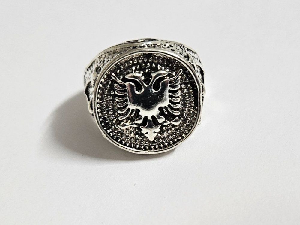 Ring mit albanischem Adler chrom / silbrig Gr. US 9 | Kaufen auf Ricardo