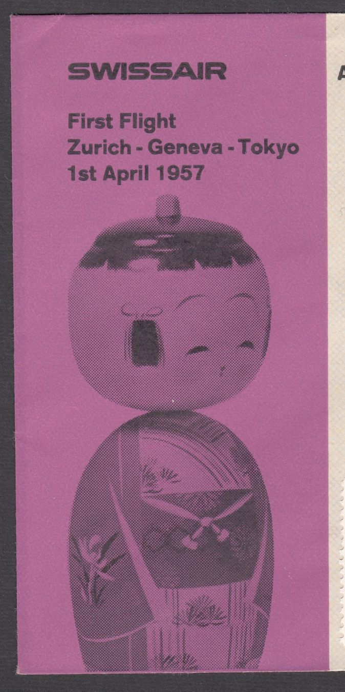 Swissair Erstflug-Brief Zürich-Tokio 1. April 1957 (Gebraucht) in ...