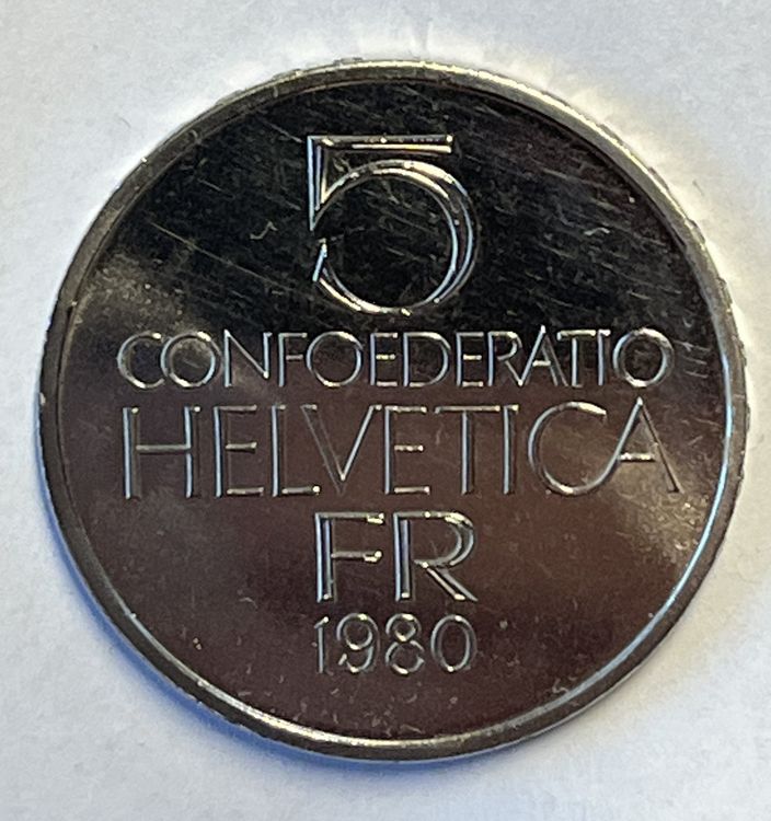 5Franken Gedenkmünze: 1980 Maler-Ferdinand Hodler (Gebraucht) in Eggiwil für CHF 6 – mit ...
