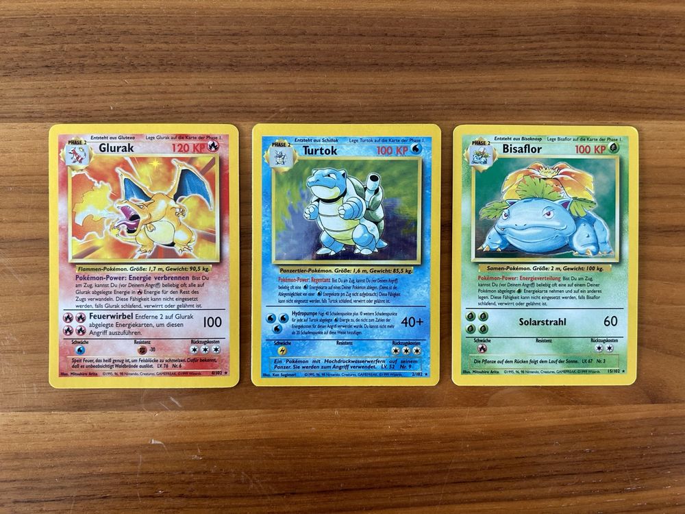 Glurak - Turtok - Bisaflor - Holo - Base Set | Kaufen auf Ricardo Glurak - Turtok - Bisaflor - Holo - Base Set | Kaufen auf Ricardo