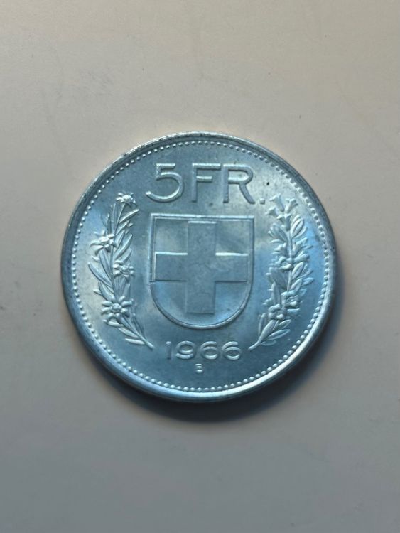 5 Franken 1966 Silbermünze CH (Gebraucht) in Birmensdorf ZH für CHF 14.35 – mit Lieferung auf ...
