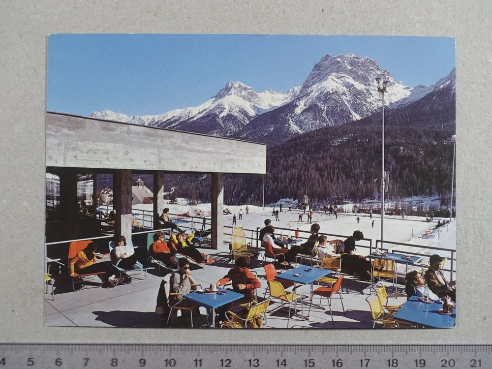 Scuol Tarasp Vulpera, Sportanlage Trü, belebt, Eisbahn, 1972 (Gebraucht) in Lenzburg für CHF 2 ...