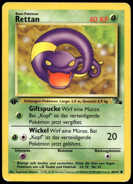 Rettan 46/62 Pokémon Fossil 1.Edition ab 1.- (Neu (gemäss Beschreibung ...