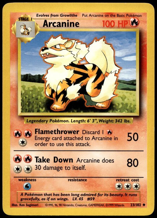 Arcanine 23/102 Pokémon Base Set ab 1.- | Kaufen auf Ricardo