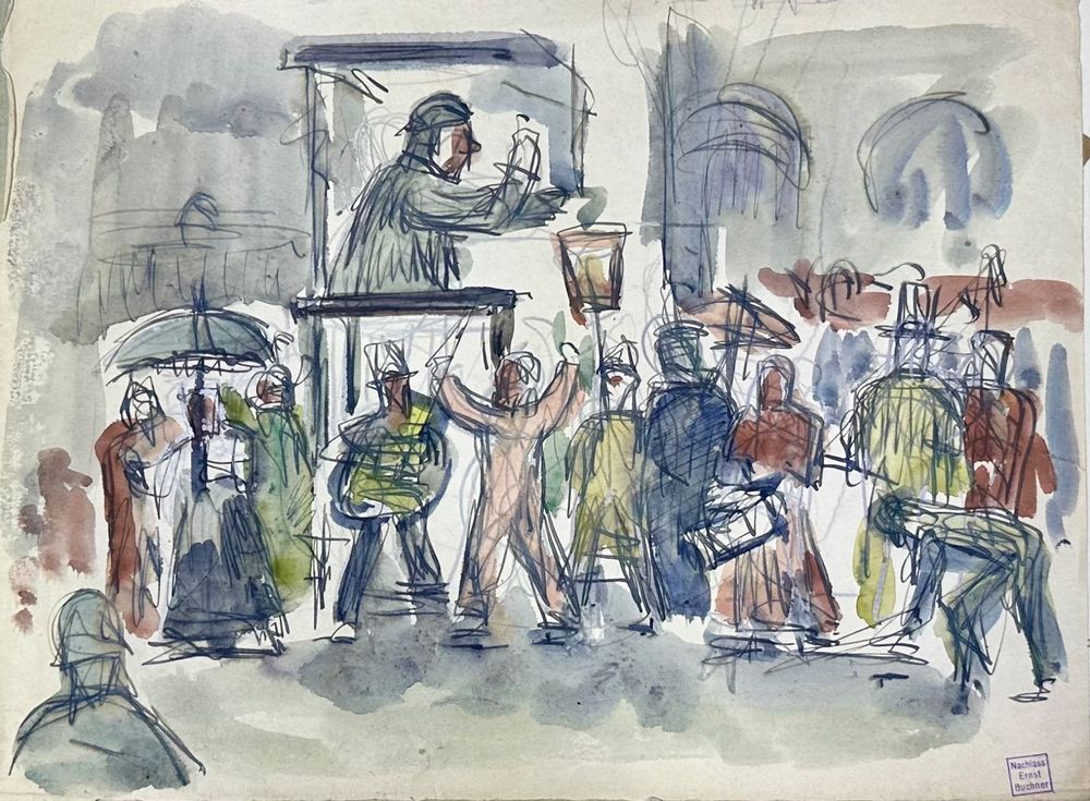 Ernst Büchner (1886-1951) Aquarell Gemälde, 32x24 cm (Gebraucht) in ...