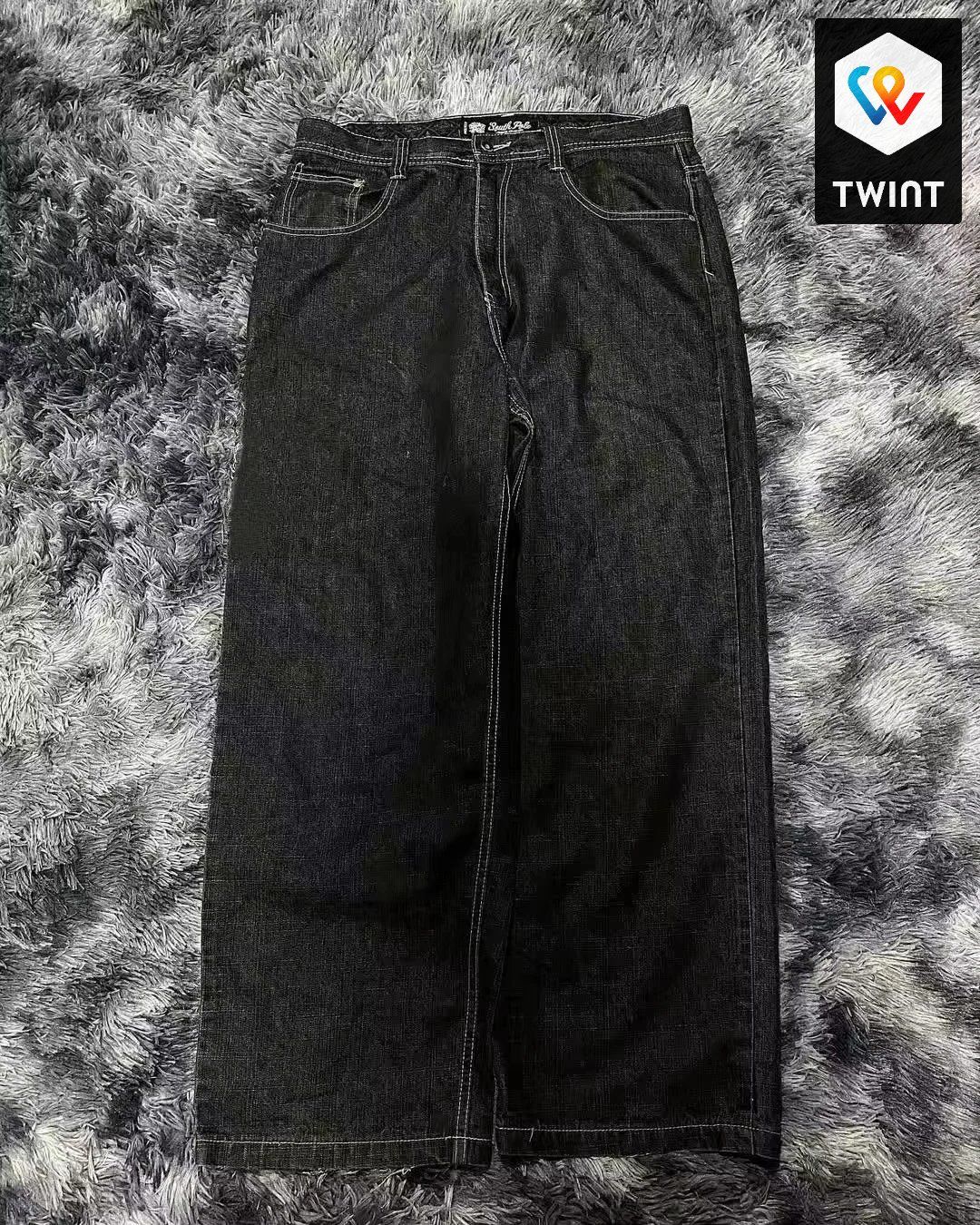 Jean homme Y2K brodé streetwear large style Harajuku (Neuf avec ...