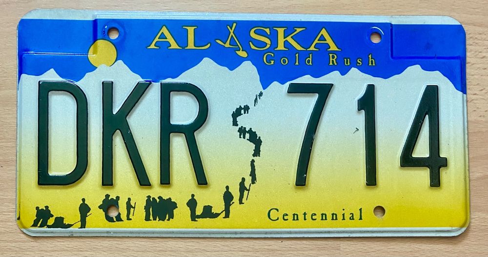 Alaska Nummernschild Centennial Gold Rush DKR 714 USA | Kaufen auf Ricardo