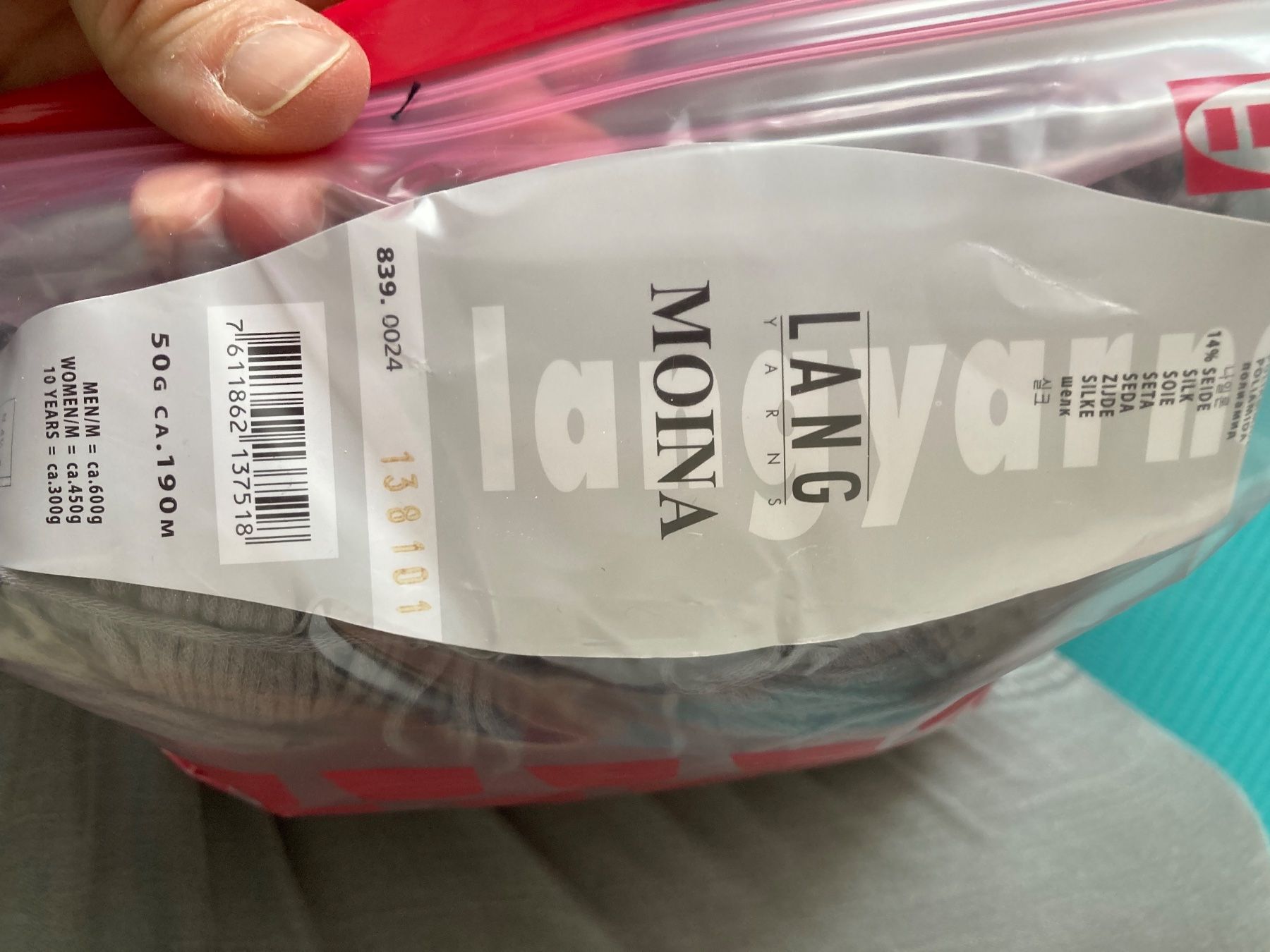 Lang Yarns Moina, edles Garn, Farbe steingrau (Neu (gemäss Beschreibung ...