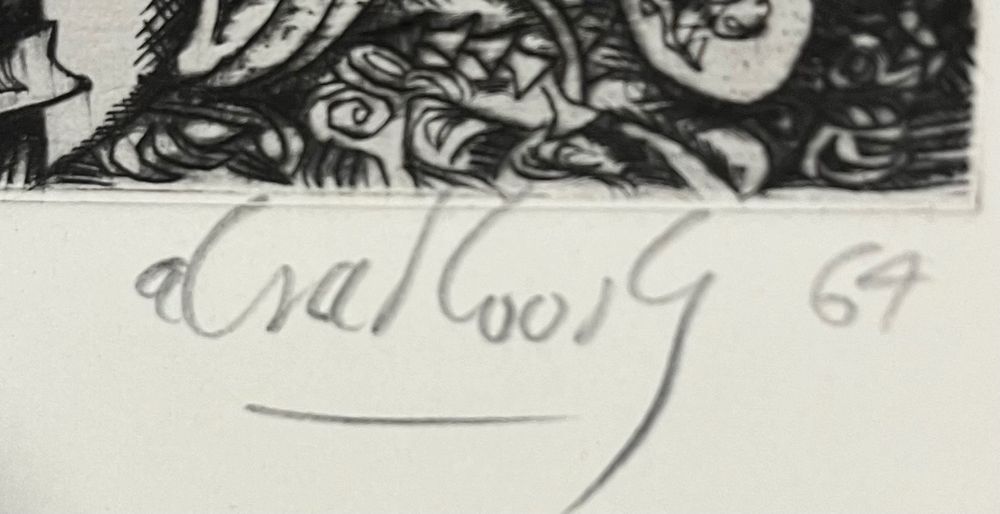 Alex Sadkowsky (1934) Grosse Radierung Handsigniert (Gebraucht) in ...