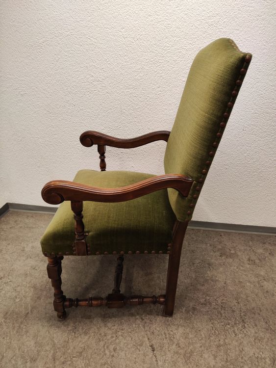 Alter Sessel antik Biedermeier Stil - bequem Olivgrün | Kaufen auf Ricardo