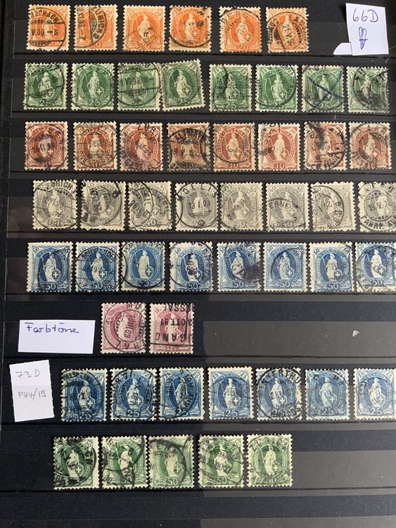 Briefmarken Schweiz Stehende Helvetia (Gebraucht) in Binningen für CHF 13 – mit Lieferung auf ...