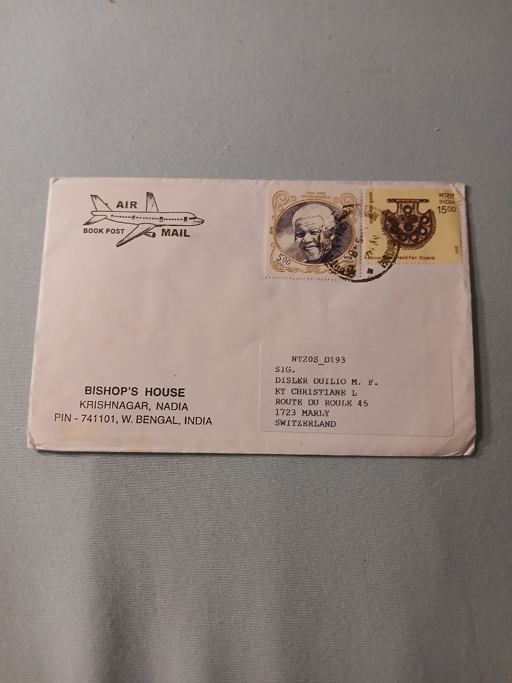 Inde-Suisse: Enveloppe avec timbres et cachet spécial! (D'occasion) à ...