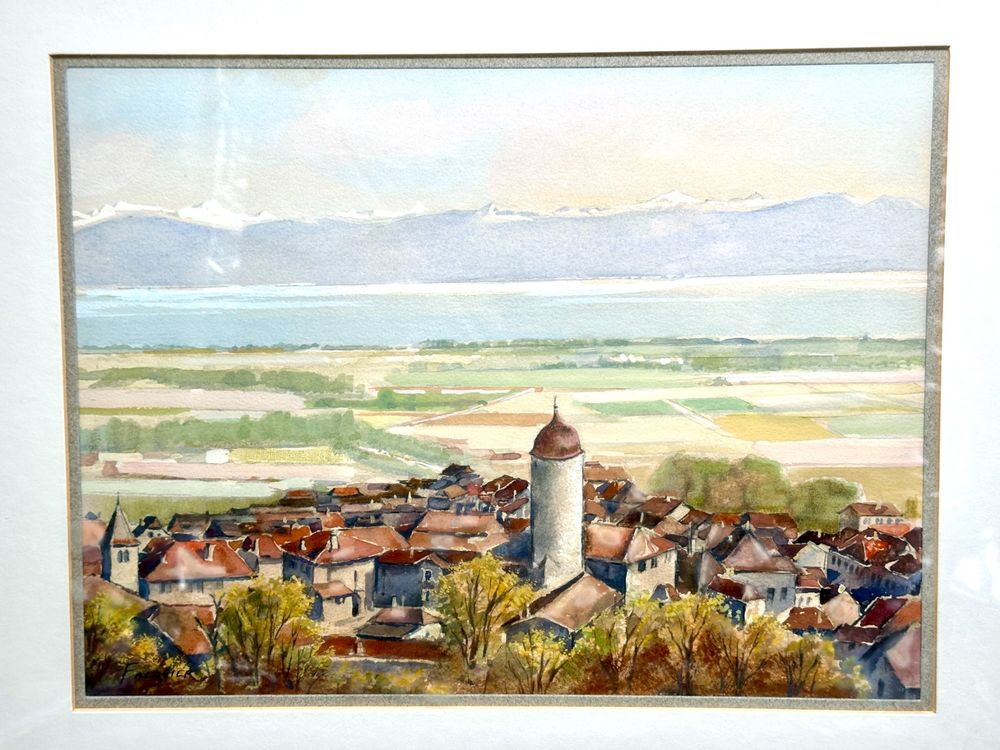 Aquarelle sur papier Falquier (XXe, CH) | Kaufen auf Ricardo