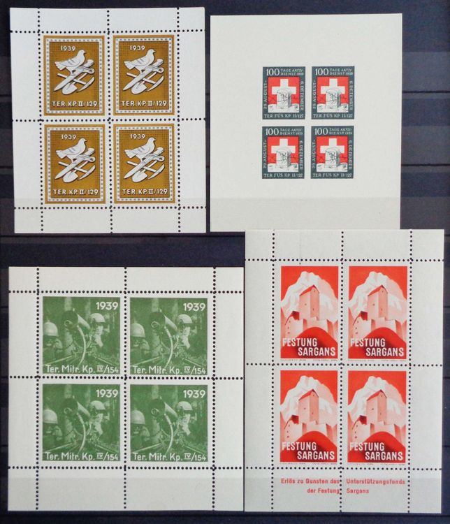 SOLDATENMARKEN: 4 postfrische Blocks ** (120.–) (Neu (gemäss Beschreibung)) in Zürich für CHF 3. ...