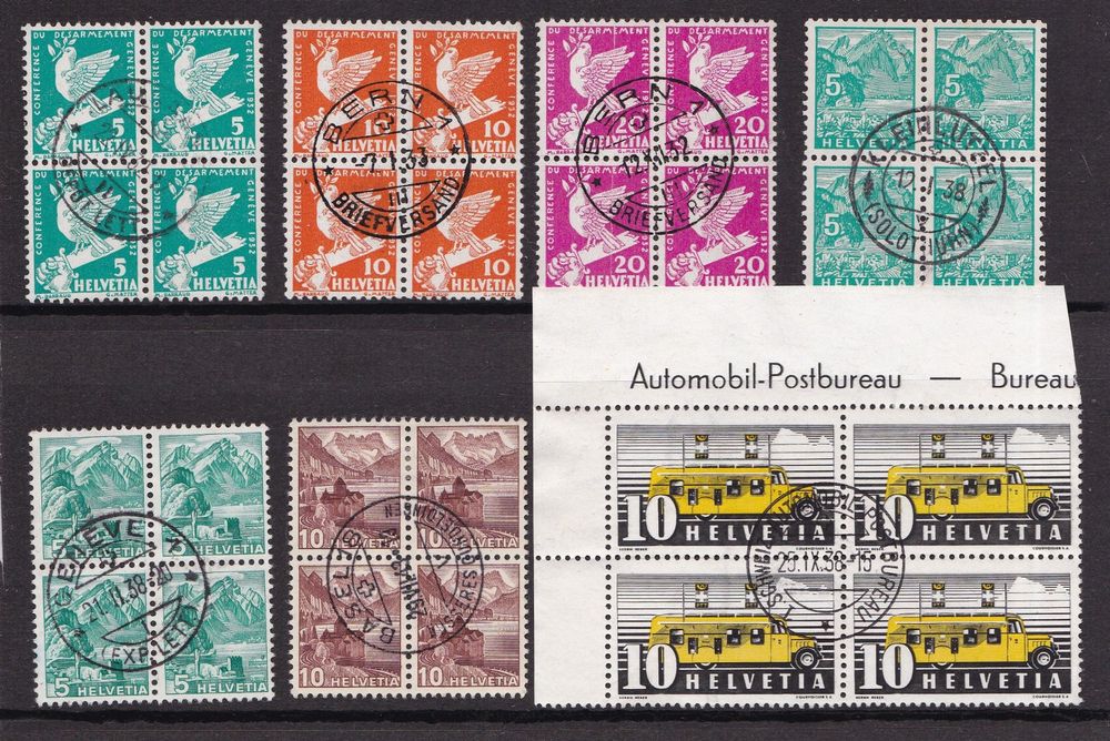 30 Stk. CH Viererblocks, gestempelt ab 1932 | Kaufen auf Ricardo