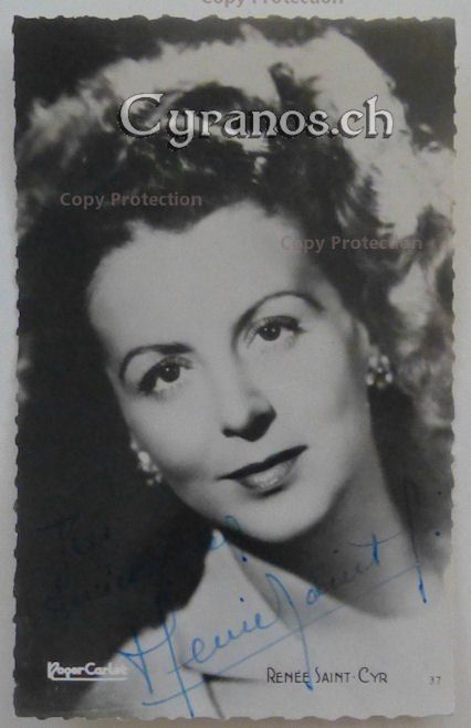 Renee Saint-Cyr (1904-2004) Schauspielerin - Autogramm (Gebraucht) in ...