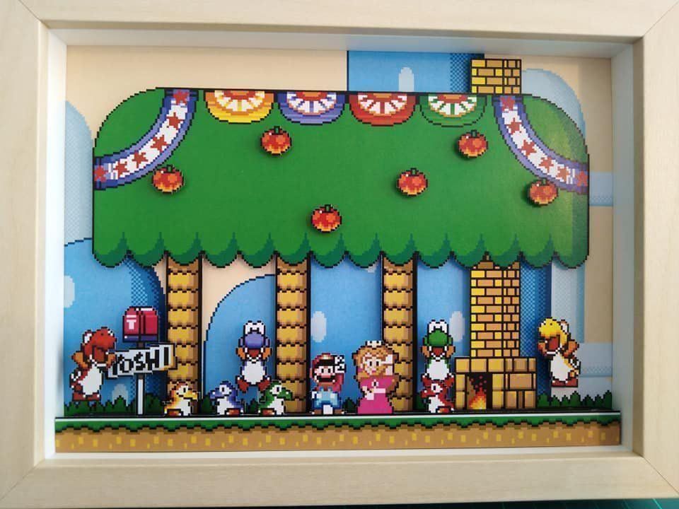 Super Mario World - Papercraft Diorama (Neu (gemäss Beschreibung)) in ...