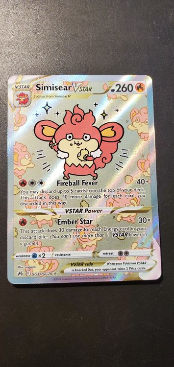 Simisear Vstar alternative pokemon card ENG crown zenith (Gebraucht) in ...