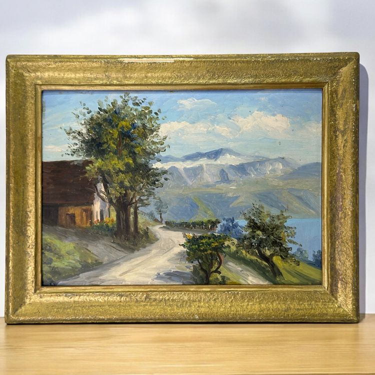 Ancienne peinture à l'huile sur carton "Lavaux" signée C.D. (Gebraucht) in Morges für CHF 30 ...