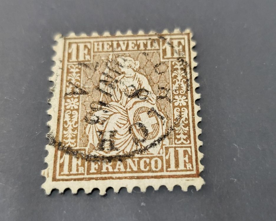 1Fr. Sitzende Helvetia 1862 ZNr. 36b gelblich KW 800 Fr. | Kaufen auf ...