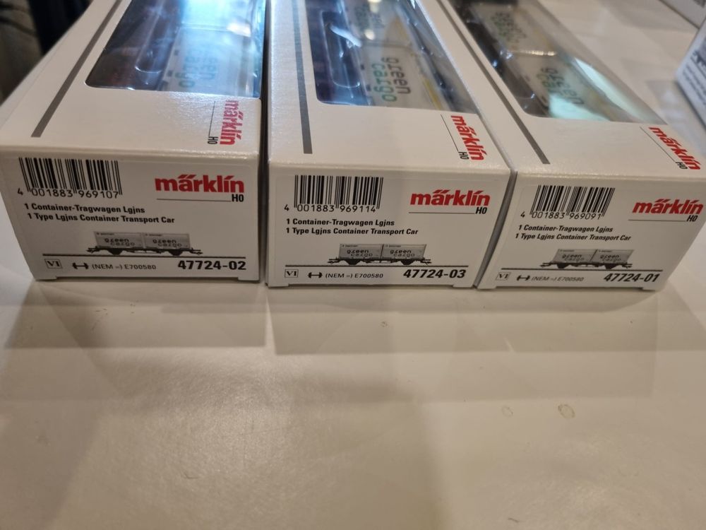 Märklin 47724 Container-Tragwagen-Set Lgjns (Neu (gemäss Beschreibung ...