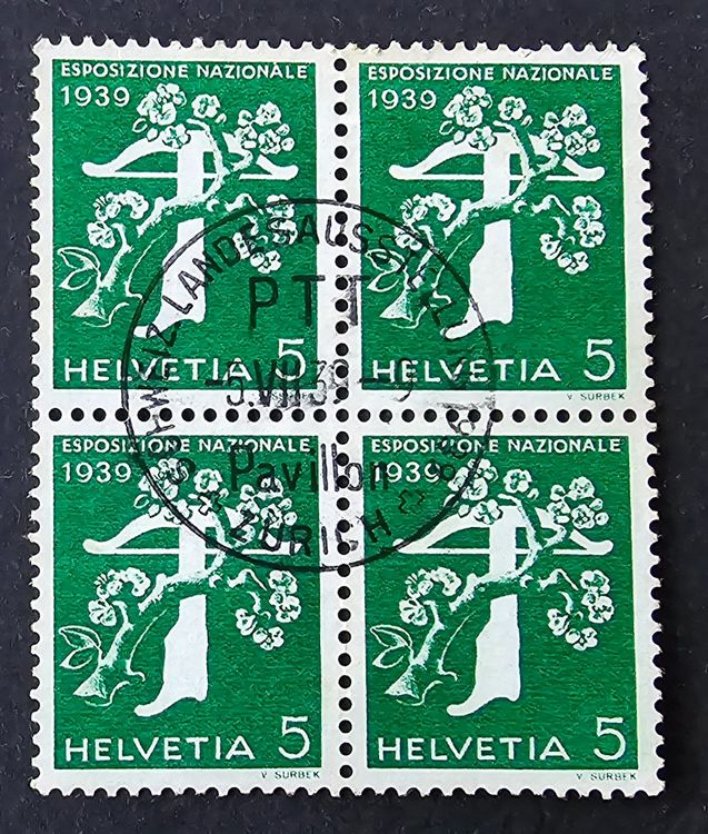 Z 236z Landesausstellung in Zürich Viererblock (1939) (Gebraucht) in Hittnau für CHF 1.5 – mit ...