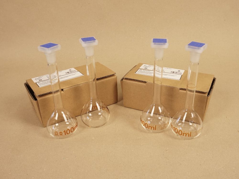 Messkolben 100ml 2x2 STK mit Schliff und Deckel (Gebraucht) in Pratteln ...