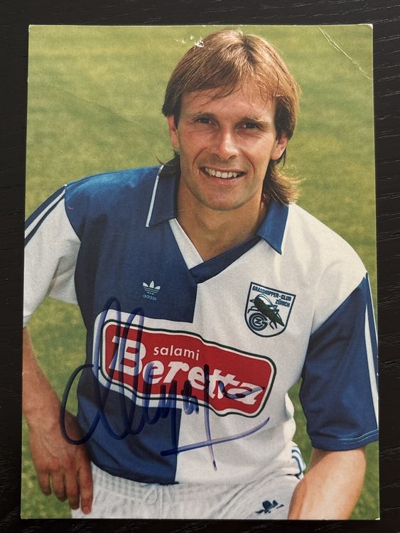 Alain Geiger Autogrammkarte Grasshoppers Zürich signiert top (Gebraucht ...