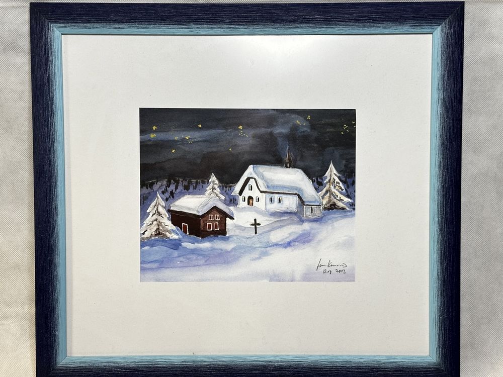 Winter Gemälde Aquarell Unbekannt | Kaufen auf Ricardo