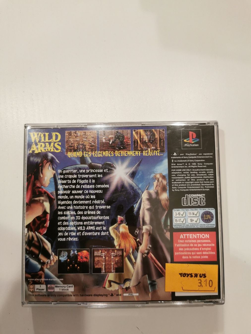 Wild Arms sur Playstation 1 complet en bonne état général FR (D ...
