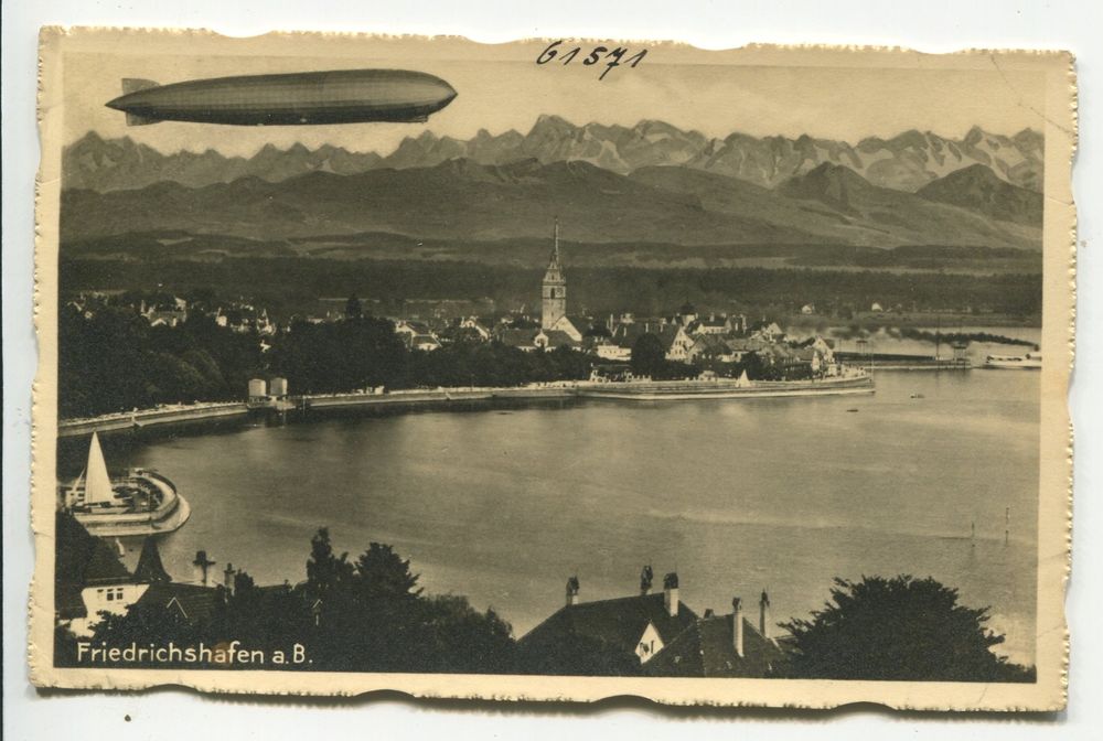 AK echte Photographie Luftschiff Zeppelin Friedrichshafen aB | Kaufen ...