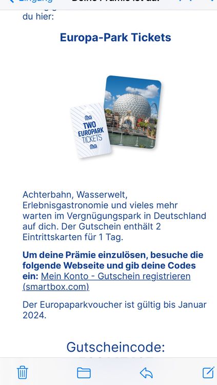 Europapark Rust 2 Tageseintritte (Neu und originalverpackt) in Wettingen für CHF 95 – nur ...