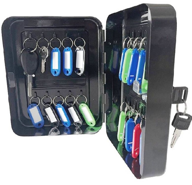 Schlüsselkasten mit 20 Haken / H20 cm x B16cm weiss+schwarz (Neu und ...