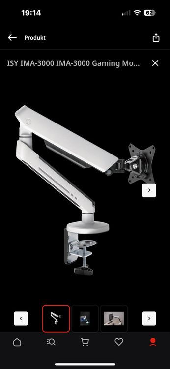 ISY IMA-3000 IMA-3000 Gaming Monitor Arm mit RGB Beleuchtung (Neu ...