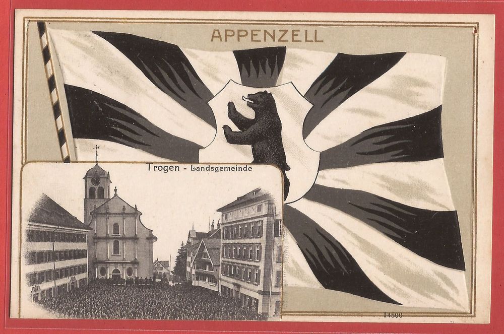Trogen Landsgemeinde Fahne Kanton Appenzell Prägekarte 1910 (Gebraucht ...