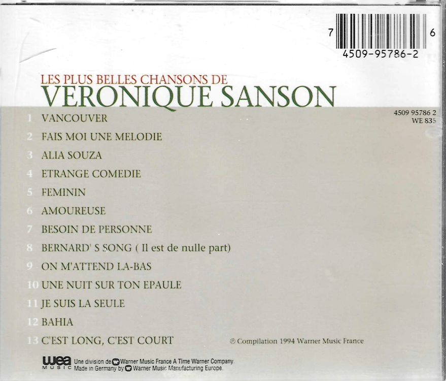 Véronique Sanson - Les plus belles chansons (Gebraucht) in Savagnier ...