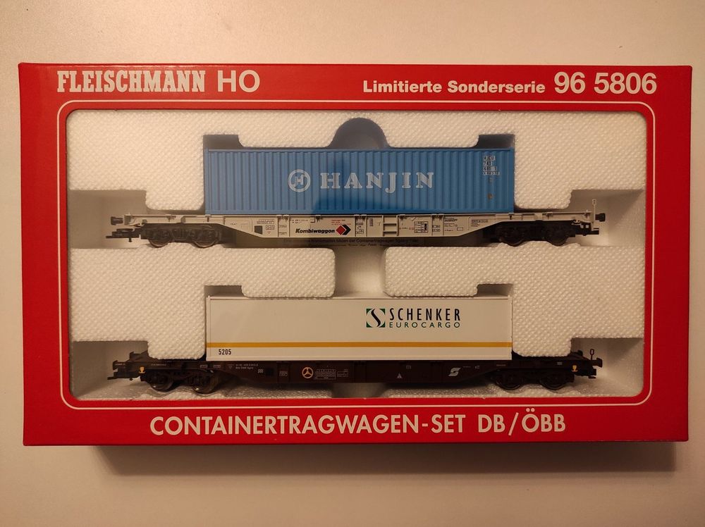 Containerwagen-Set DB/ÖBB "Hanjin/Schenker" H0, GS, Sondered (Neu und ...