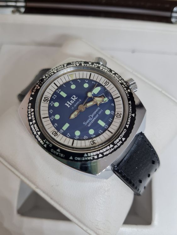 Mortima (H§R) Super Datomatic World Time - NOS (neu) (Neu (gemäss ...