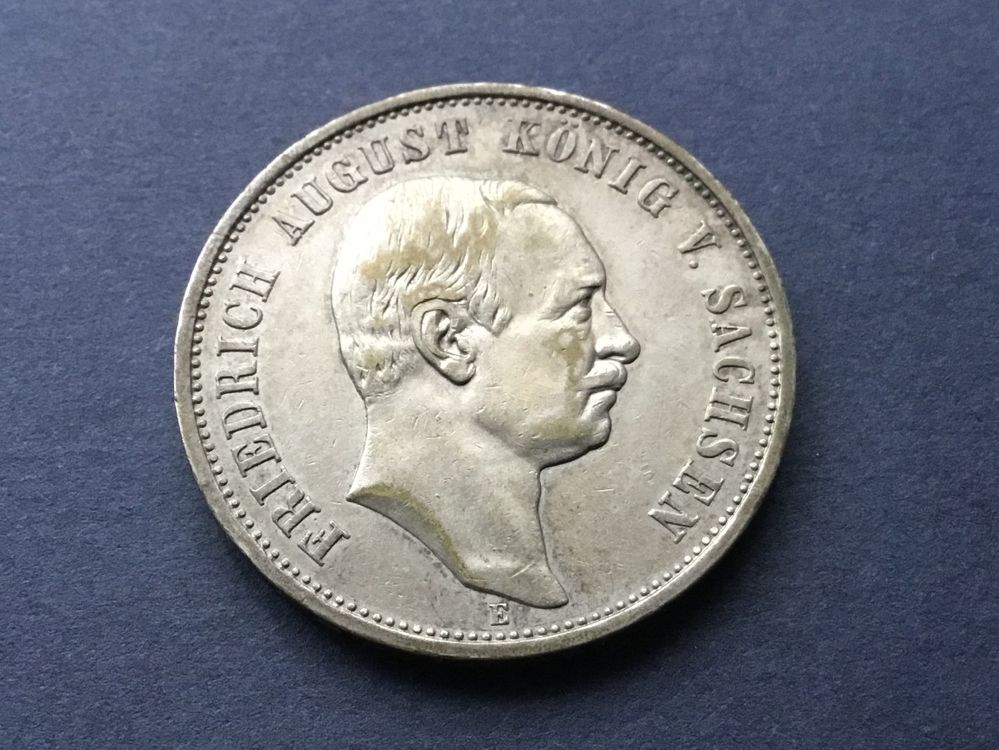 3 Mark Friedrich August,König v.Sachsen 1909 VZ + (Gebraucht) in St ...