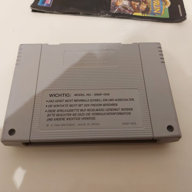 Shadowrun Super Nintendo SNES Spiel + Anleitung Pal Version (Gebraucht ...
