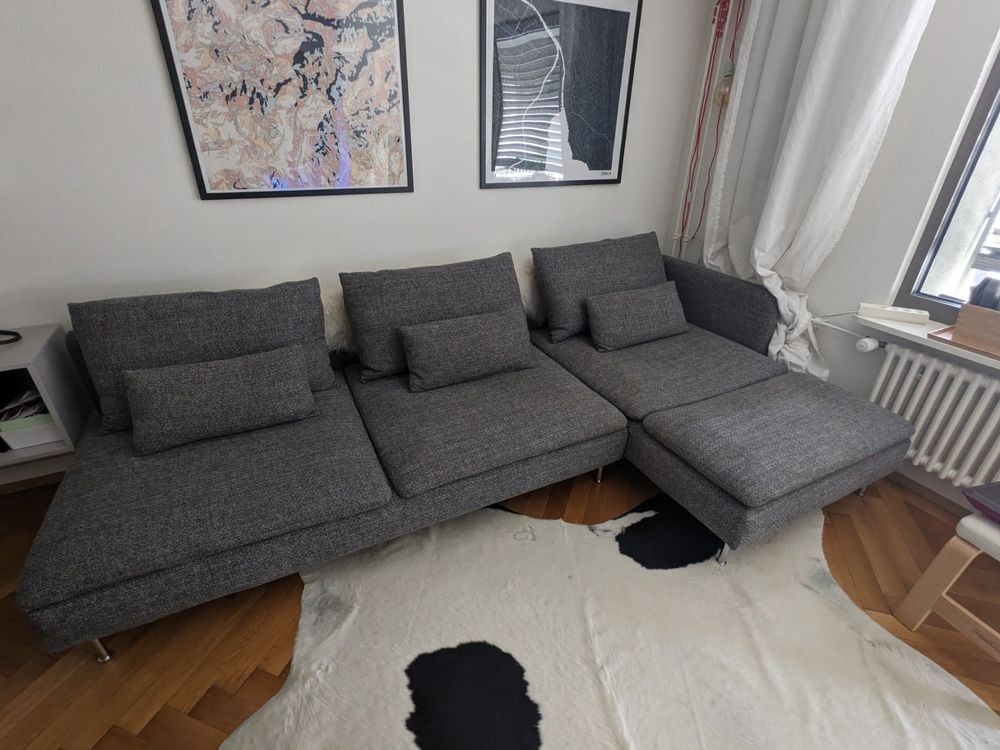 SÖDERHAMN Grey 4-seat sofa with chaise longue | Kaufen auf Ricardo