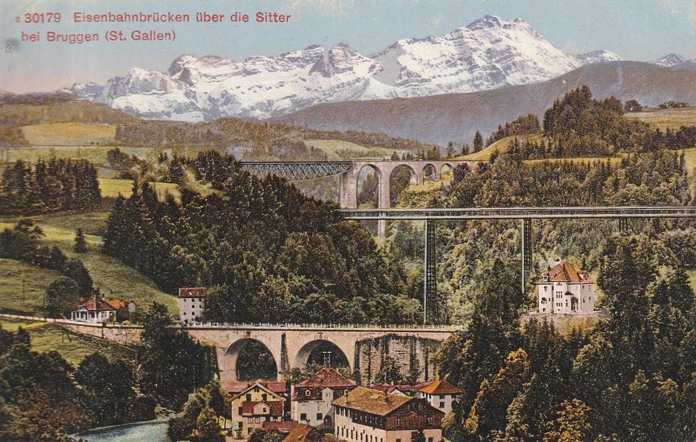 Bruggen-Eisenbahnbrücken über die Sitter,- Karte ungelaufen (D'occasion ...