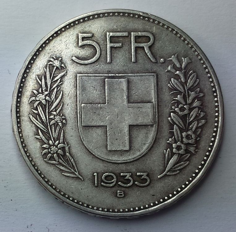 5 Franken Münze 1933 (Gebraucht) in Luzern für CHF 15 – mit Lieferung auf Ricardo kaufen
