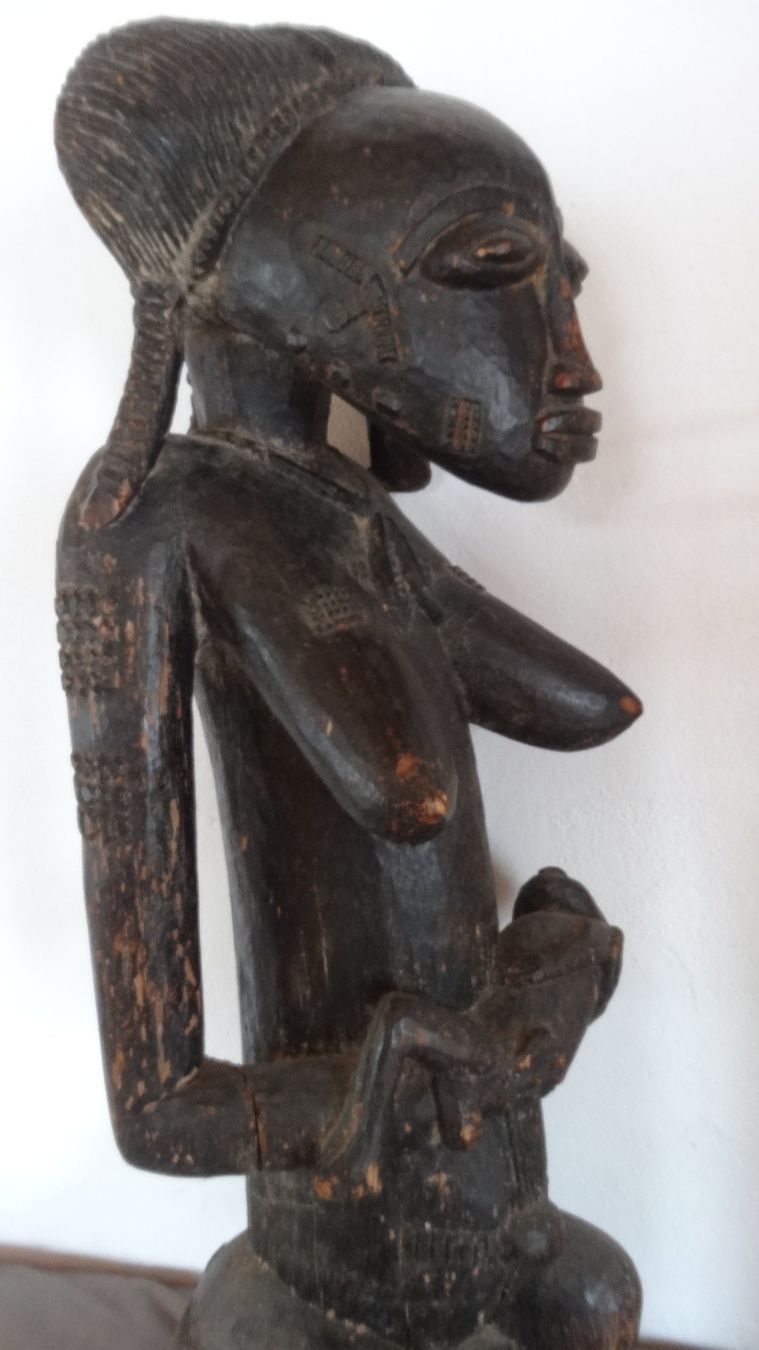 Statue Maternité Baoulé, ancienne bois h.72cm (D'occasion) à ...