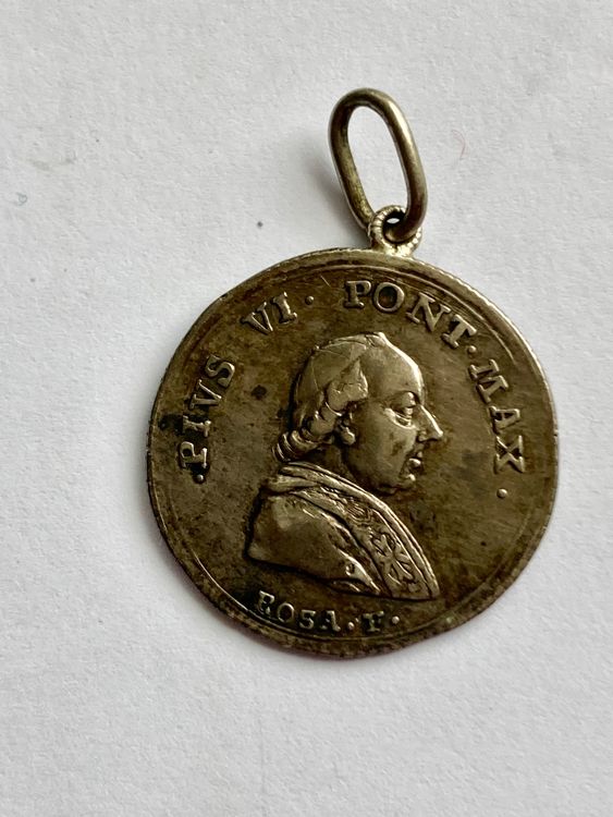 Kirchenstaat Papst Pius VI. Henkel- Medaille Silber ??1782 (Gebraucht ...
