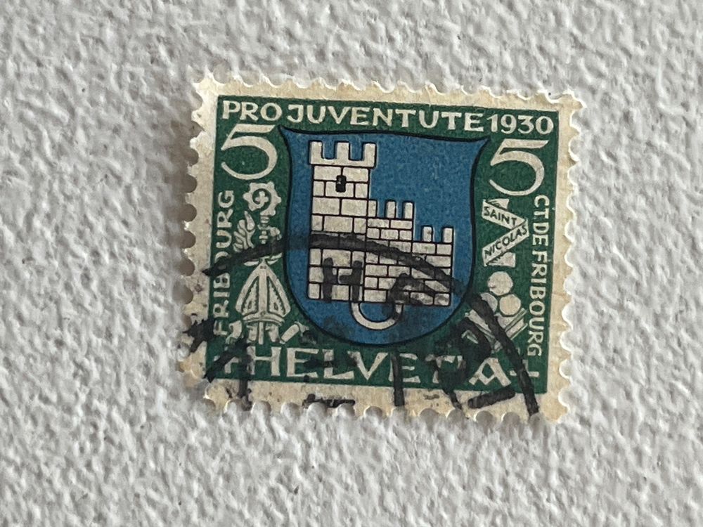 Pro Juventute 1930 Briefmarke 5 Rp. Freibourg Schweiz 🇨🇭 (Gebraucht) in Chiasso für CHF 0.95 ...