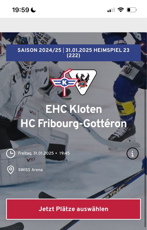 Stehplatzticket ermässigt EHC Kloten vs HCFG (Neu (gemäss Beschreibung ...