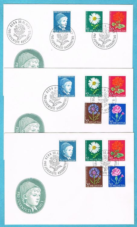 Pro Juventute 1963 FDC ohne Adresse alle 3 Varianten! (Neu (gemäss Beschreibung)) in Seedorf für ...
